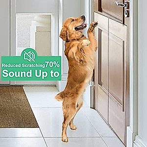 Upgraded Door Protector Protect Your Door, Furniture and Wall with Clear Premium Heavy Duty Door Cover Scratch Shield, Vinyl Door Guard for Dog，Cat Scratching（9.4" W x118 L