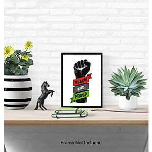 African American Wall Art - Black Art - African American Flag - Black Lives Matter Sign Poster - Black Pride - Black Culture - Civil Rights Afro American Wall Decor - Motivational Gift for Men, Women
