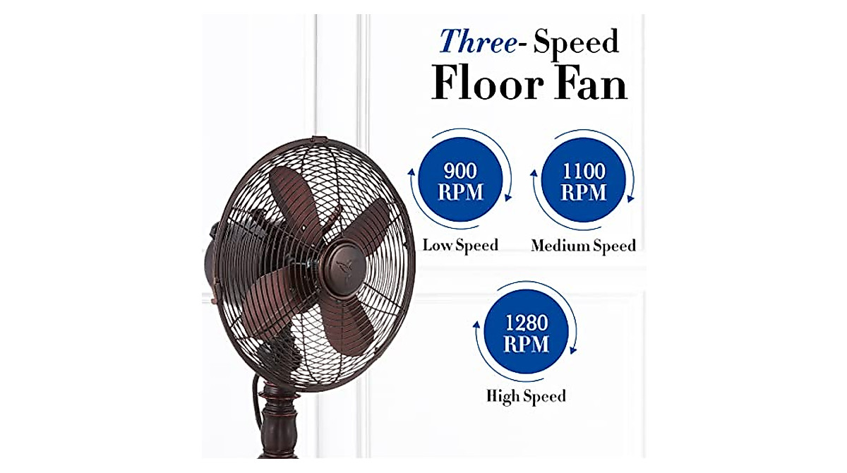DecoBREEZE Oscillating Table Fan - Elegant & Portable