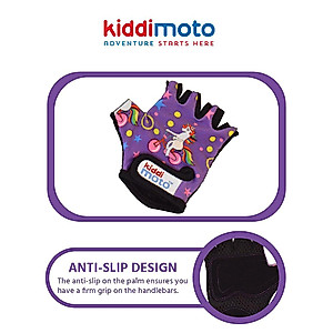 Kiddimoto - Cycling Gloves | Fingerless Gloves for Kids | Perfect for Bike, Scooter & Skateboard | Ideal for Boys and Girls | Available in Different Colourful Designs & Sizes