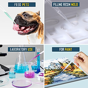 Teenitor 80PCS 3ML Pipette Dropper, Eye Dropper, Disposable Plastic Eye Droppers for Crafts, Droppers for Oils, Medicine Dropper Transfer Pipettes for Essential Oil Makeup Science