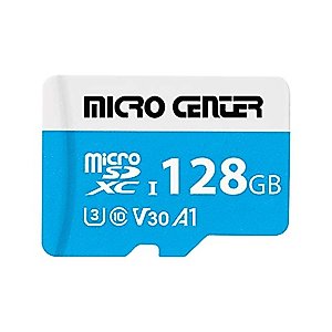 Micro Center Premium 128GB microSDXC Card, Nintendo-Switch Compatible Micro SD Card, UHS-I C10 U3 V30 4K UHD Video A1 Flash Memory Card with Adapter (128GB)