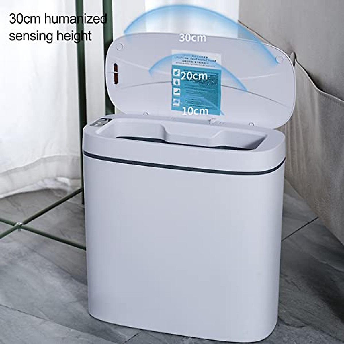 Kitchen Trash Can with Lid - Automatic Dustbin 2 Modes Touch Free ...