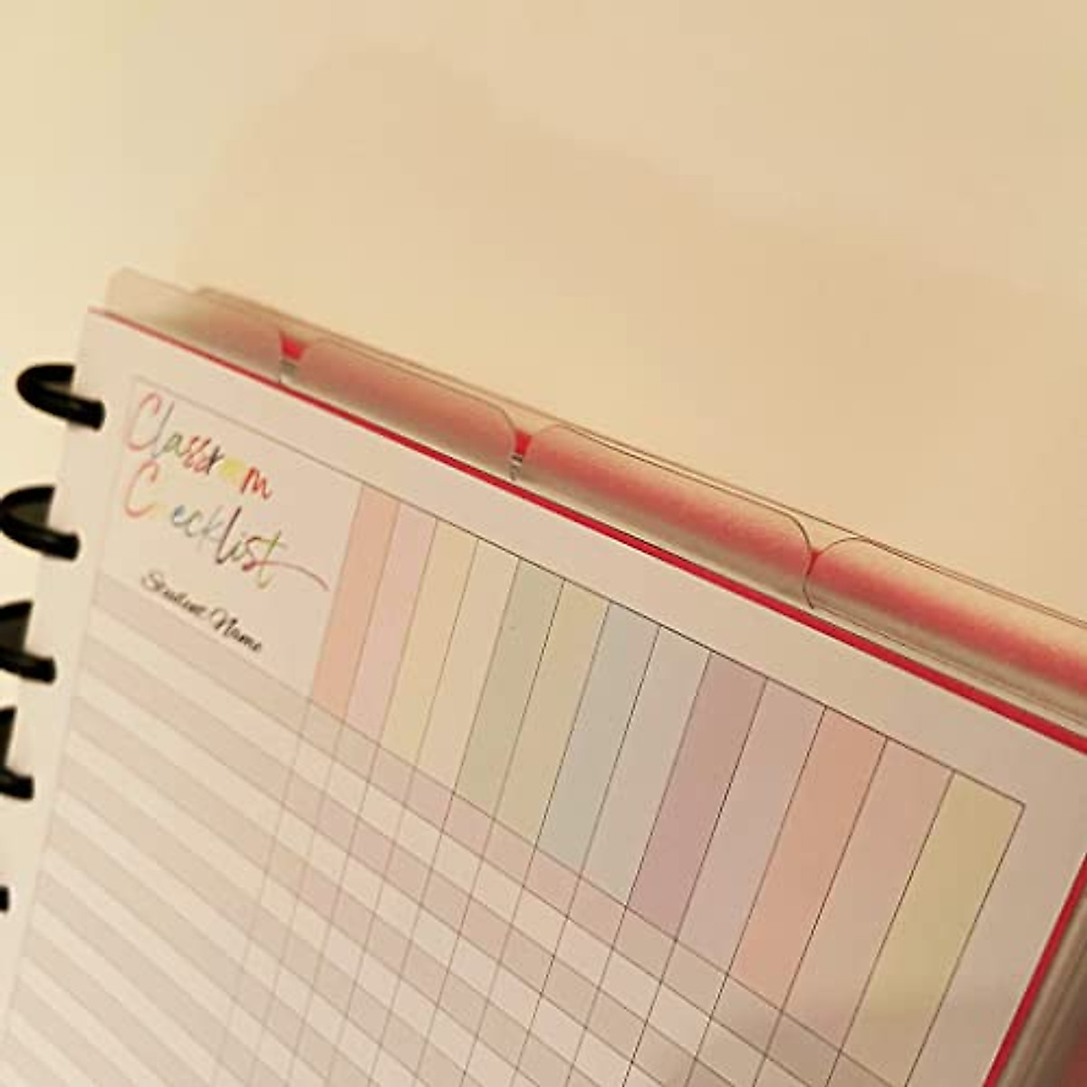 Dashboard Semi-Transparent Blank Top Index Dividers for 9-Discs Classic Happy Planners