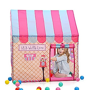 SweHouse Kids Play Tents for Boys Tent for Kids Indoor and Outdoor Tent Boys and Girls Toys Children Indoor Playhouse for Kids Gifts for Christmas Birthday (Pink Ice Cream House)