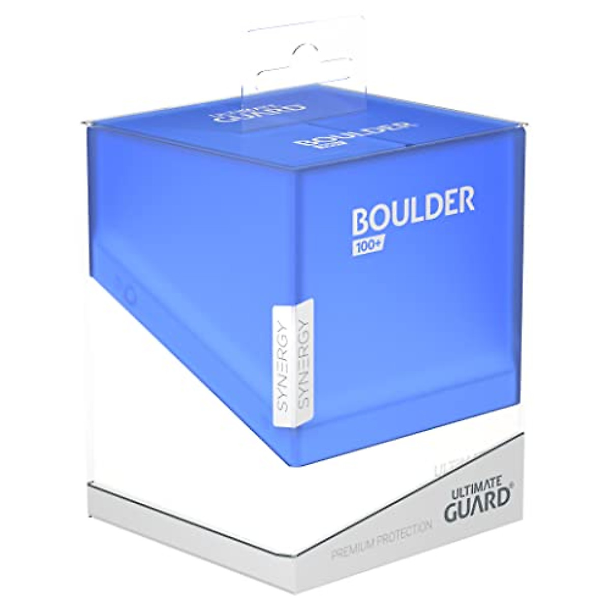 Ultimate Guard Boulder Synergy 100+, Deck Case for 100 Double-Sleeved TCG Cards, White/Blue, Secure & Durable Storage for Trading Card Games