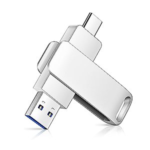 USB Drive, 128G USB Flash Drive USB 3.0 Memory Stick Thumb Drive USB C Drive with Type C for Computer/Laptop/Android for Photo/Video/Music/File