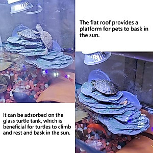 kathson Turtle Basking Platform Tortoise Dock Aquarium Landscape Decorative Climbing Ramp Shale Small Stone Ornament Rock for Frogs, Newts