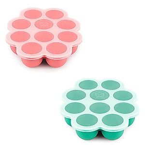 KeaBabies Silicone Baby Food Freezer Tray with Clip-on Lid - Breast Milk Trays for Freezer - Baby Food Containers - Baby Food Trays for Freezing, Dishwasher, Microwave, BPA-Free Baby Food Storage