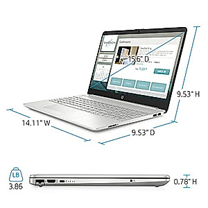 HP 2021 15 Laptop, 15.6" Full HD IPS Display, 11th Gen Intel core i5-1135G7 Processor, 8GB RAM, 512GB SSD Storage, Windows 10 Home, Silver, W/ GA Accessories
