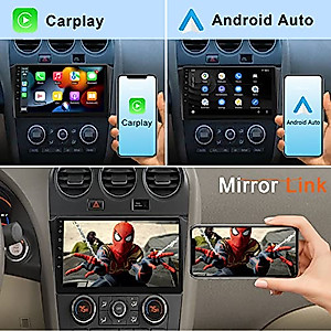 Wizanic Car Stereo for Nissan Teana Altima 2008-2012 Manual A/C Android 11 Car Radio, 9 Inch HD Touchscreen Apply Carplay with GPS Navigation Bluetooth Wi-Fi FM USB Mirror Link DSP 2023 New Upgraded