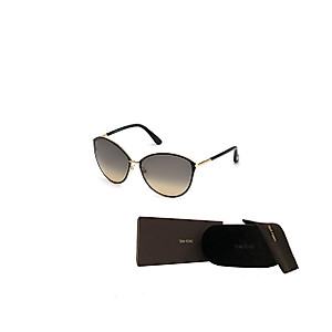 Tom Ford FT0320 Penelope 28B Rose Gold/Plastic Lens Smoke Gradient Round Sunglasses for Women + BUNDLE with Designer iWear Eyewear Kit