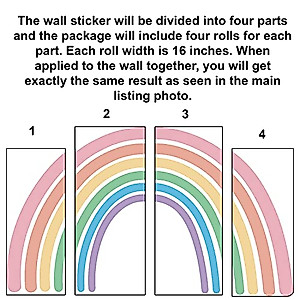 Decords Rainbow Wall Decals Peel and Stick - Rainbow Wall Sticker Decals, Boho Rainbow Decor for Kids Bedroom - Rainbow Decor for Girls Bedroom, Nursery Decor - Made in Europe, 2 Years Warranty