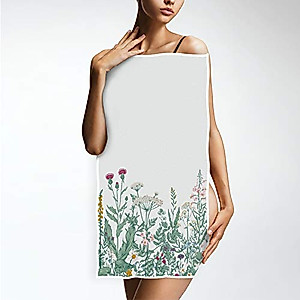 WIHVE Hand Towels 15 x 30 inch, Floral Plants Herbs Wild Flowers Multipurpose Towels Extra Absorbent for Bathroom,Hand, Face, Gym and Spa