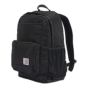 Carhartt 23L Single-Compartment Backpack, Durable Pack with Laptop Sleeve and Duravax Abrasion Resistant Base, Black, One Size, B000027500199