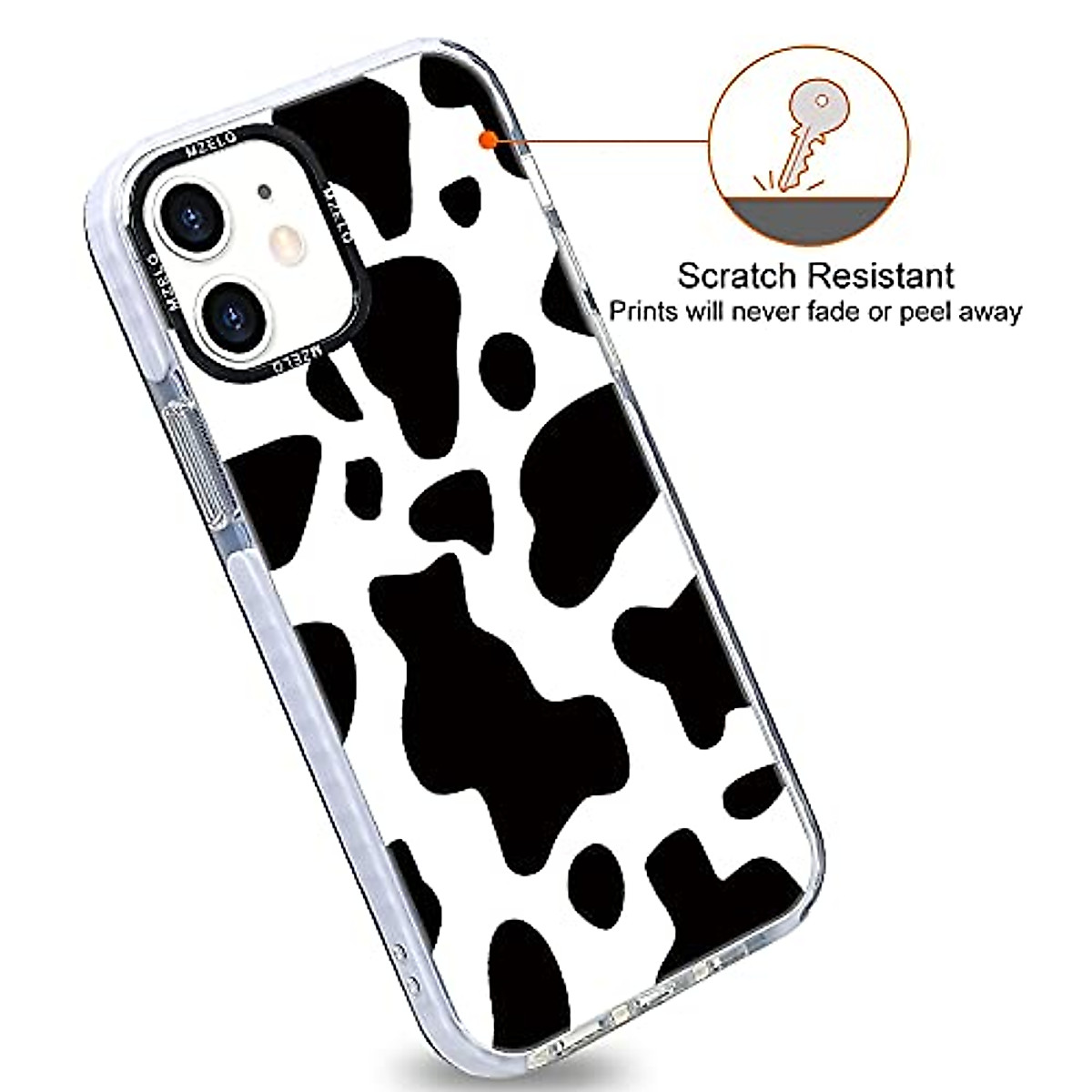 MZELQ Designed for iPhone 11 Case, Cute Cow Print TPU Phone Cow Patterns Case + Screen Protector Compatible with iPhone 11 6.1 inch Fit Girls Women iPhone 11 Case