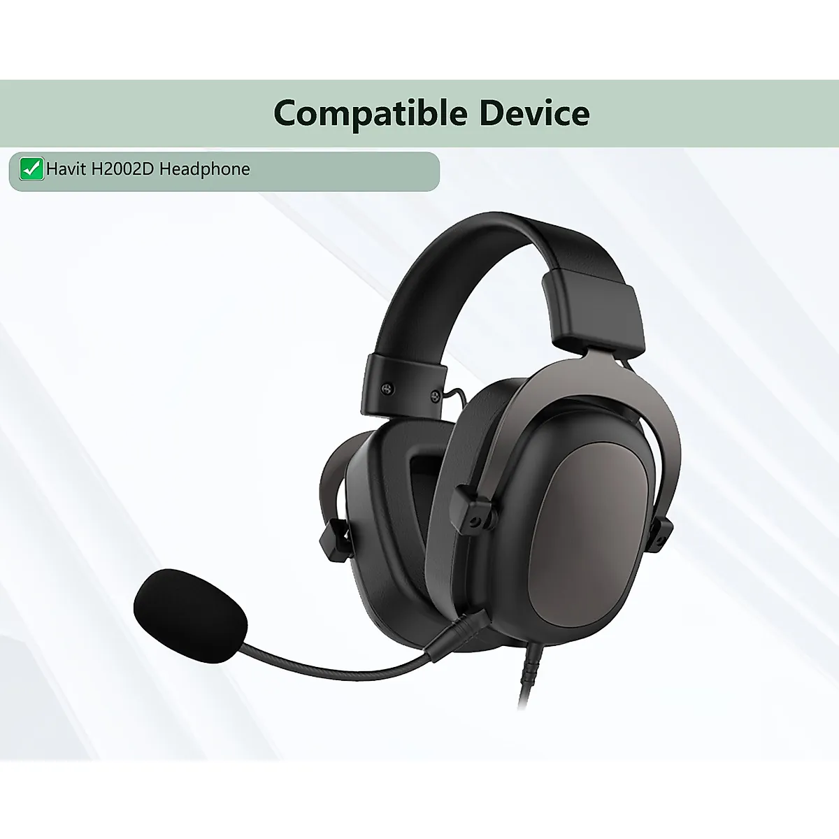 XRHTONG Soft Fabric Replacement Earpads Compatible with Havit H2002D h2002d Headphone Ear Pads Cushion(Soft Fabric/High Density Foam)