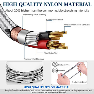 JOLGOO 1/4 Inch TRS to XLR Male Cable, Balanced 6.35mm TRS Plug to 3-pin XLR Male, Quarter inch TRS Male to XLR Male Microphone Cable, 6.6 Feet