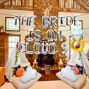 LaVenty Bride is on cloud 9 Balloons Bride is on cloud 9 Banner Decoration Backdrop The Bride Is On Cloud 9 Bachelorette Decoration