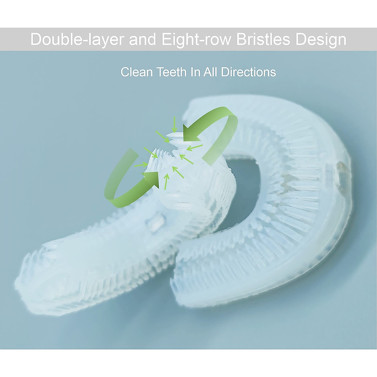 SIOTMERA Toddler U Shaped Soft Toothbrush 360° Clean Whole Mouth, Best Kids Teeth Brushes, Age 6-12 Years Infant Toothbrush,White Donut Design Handle with 3 Food Grade Soft Silicone Brush Head