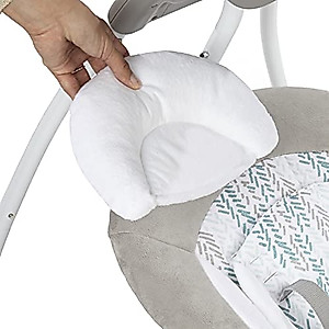 Ingenuity InLighten 2-in-1 Baby Swing & Rocker with Vibrations, Swivel Seat, Easy-Fold, Sounds & Lights, 0-9 Months Up to 20 lbs (Spruce)