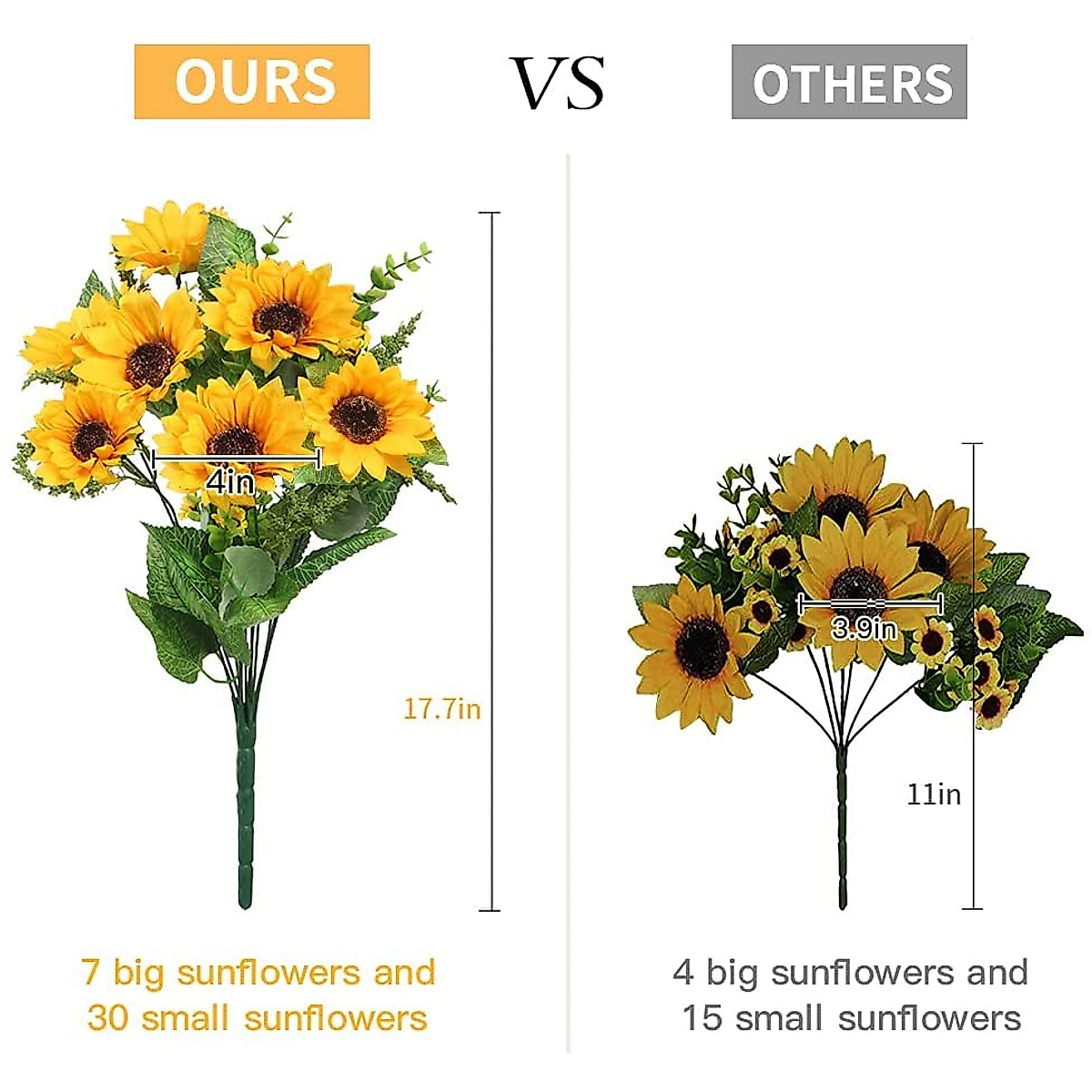 AmyHomie Artificial Flowers, Artificial Sunflower Bouquets, Fake Wildflowers for Baby Shower Home Wedding Spring Decor, Bride Holding Flowers,DIY Garden Craft Art Decor