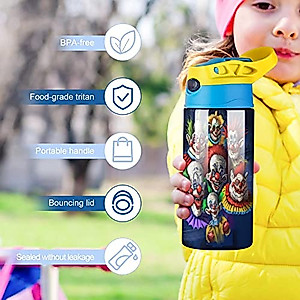ZHANGXM Killer Horror Klowns Movie from Outer Space Water Bottles Tumbler Double Wall Vacuum Leak Proof Carton Bottles Insulated Children's Water Cup