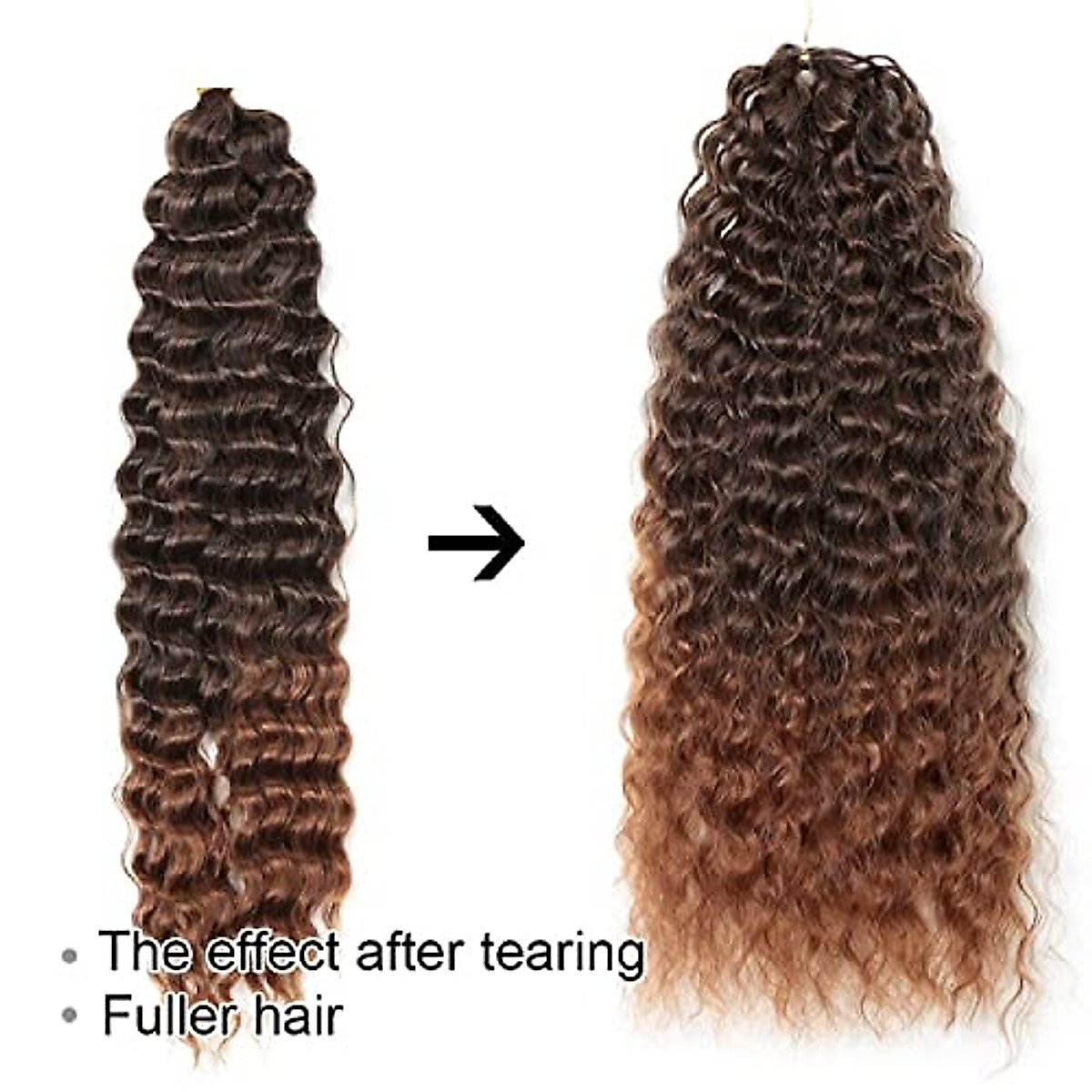 22-28 Inch Deep Wave Twist Crochet Hair Natural Synthetic Braid Hair Afro Curls Ombre Braiding Hair Extensions Hair ,C,5/piece/28 inch