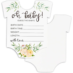 Sparkle and Bash Baby Shower Prediction Cards (5.6 x 5 in, 50 Pack)