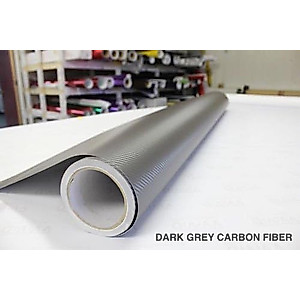 VViViD XPO Gunmetal Grey Carbon Fiber 5 Feet x 1 Foot Car Wrap Vinyl Roll with Air Release Technology