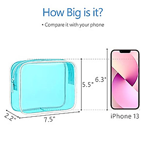 PACKISM Tsa Approved Toiletry Bag, 3 Pack Well-made Clear Makeup Bags with Zipper, Water-resistant Clear Toiletry Bags for Traveling Holds Small Items for Organization Fit Travel Essentials, 3 colors