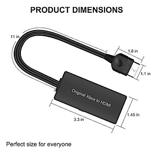 ZUZONG Original Xbox to HDMI Converter, HDMI 1080p/720p Output, Compatible with Original Xbox