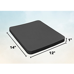 Polar Whale Exercise Kneeling Pad Cushion for Knees Hands Elbow Wrist Non-Slip Durable Thick Comfortable Kneeling Portable High Density Waterproof Black Foam 14 x 12 Inches Easy Clean