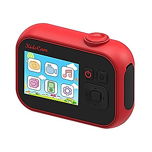 Boddenly Mini Cartoon Children's Camera,Rechargeable Electronic Camera,2 Inch IPS Display,Insertable 32G SD Card (Red, One Size)