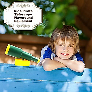 Haconba 2 Pack Swingset Telescope Toy Playground Pirate Telescope Plastic Playset Telescope for Outdoor Playhouse Treehouse Jungle Gym Accessories (Green)