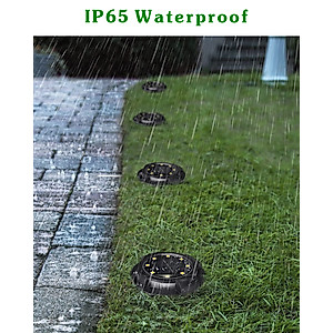 Biling Solar Outdoor Lights Walkway Lights 12 Packs, Bright Solar Ground Lights Uplight Sidelight, Waterproof Solar Deck Lights for Yard Walkway Garden Poolside (White)