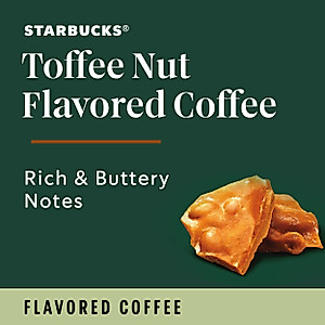 Starbucks K-Cup Coffee Pods, Toffeenut Flavored Coffee, Naturally Flavored, 100% Arabica, 1 box (10 pods)
