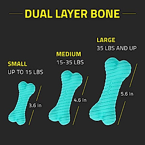 Playology Dual Layer Bone Dog Toy, for Large Dogs (35lbs and Up) - for Heavy Chewers - Engaging All-Natural Peanut Butter Scented Toy - Non-Toxic Materials