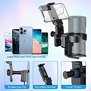 WixGear Stroller Cup Holder with Phone Stand Holder, 2-in-1 Universal Cup Phone Holder for Stroller, Wheelchair, Walker, (with New Phone Stand)