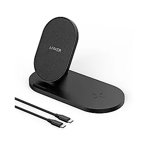 Anker Wireless Charging Station, PowerWave Sense 2-in-1 Station with 5 ft USB-C Cable, for iPhone 14/14 Pro/14 Pro Max/13/13 Pro Max, Samsung, AirPods and More (Adapter Not Included)