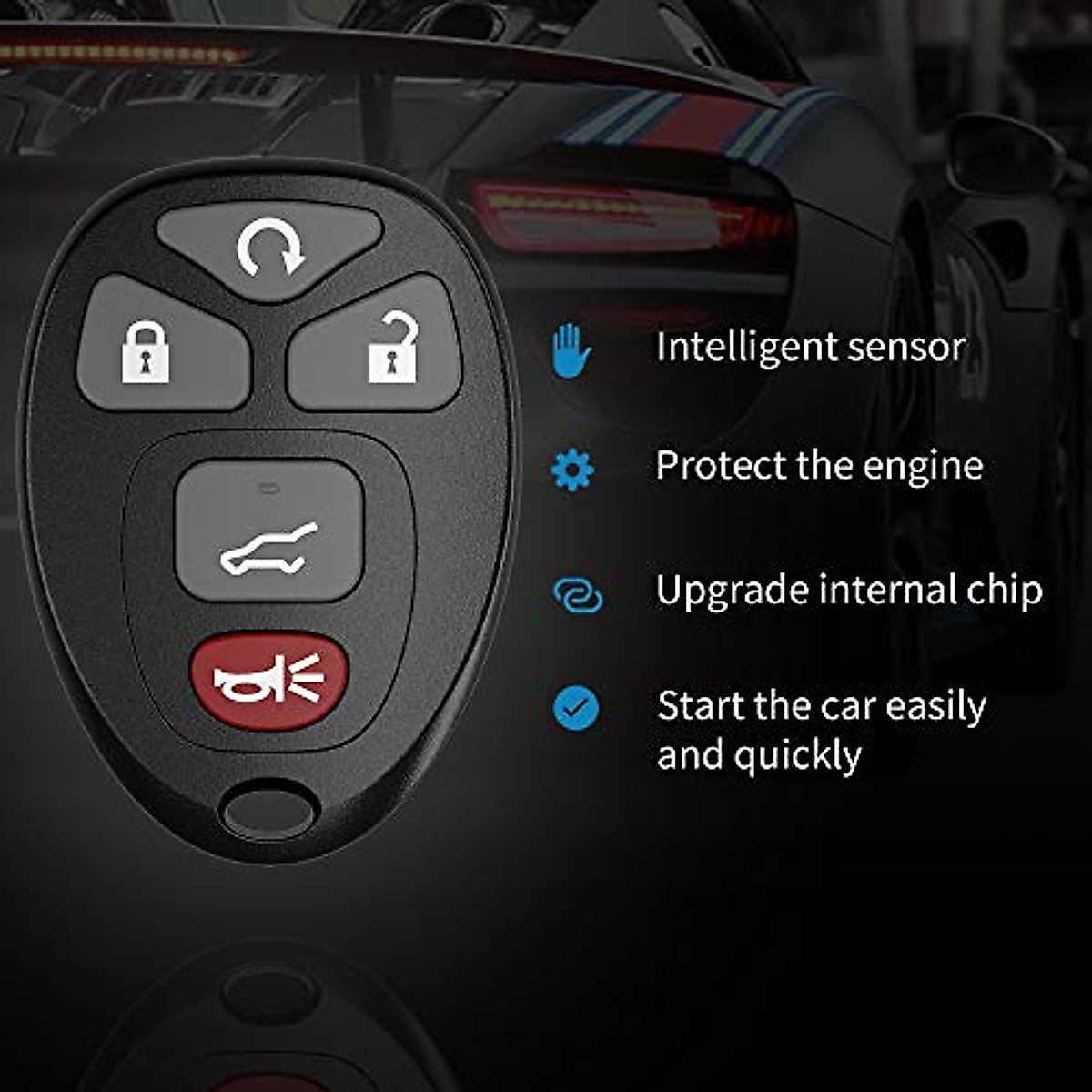 Car Key Fob Compatible with GMC Acadia Yukon/Cadillac Escalade SRX/Chevy Suburban Tahoe Traverse/Buick Enclave Keyless Entry Remote Control Uncut Flip Replacement for OUC60270 OUC60221