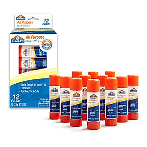 Elmer's All Purpose Glue Sticks, Washable, 22 Grams, 12 Count
