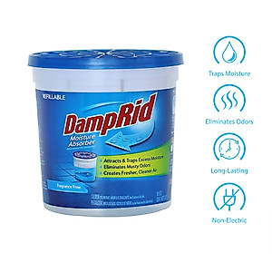 DampRid Fragrance Free Refillable Moisture Absorber - 10.5oz cup – Traps Moisture for Fresher, Cleaner Air