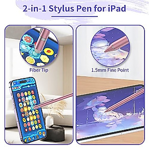 Stylus Pens for Touch Screens, Active Stylus Pen for iPad with Fine Point Tip, Compatible with Apple iPad/iPhone/Android/Samsung/Tablet and Other Touch Screen (Rose Gold)