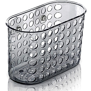 DecorRack Large Bath Caddy Basket with Suction Cups, 7.5” Long, 4.5” High, Clear Acrylic Plastic, Space Saving Shower Organizer, Hold Toiletries, Kitchen Accessories, Perfect Bathroom Decor (1 Pack)