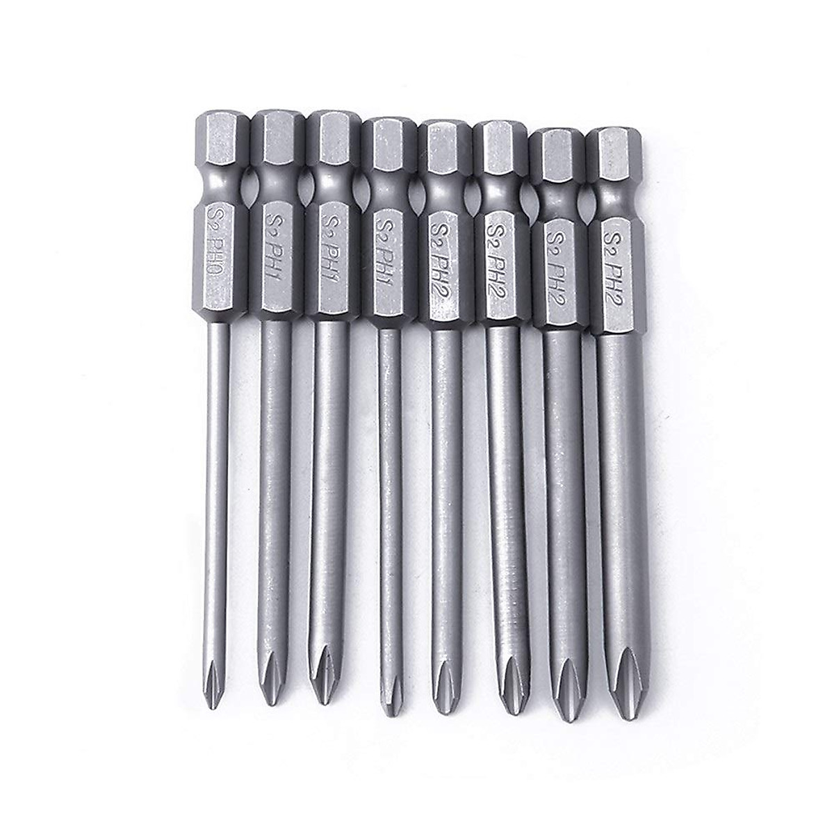 FURLOU Home Improvement Repair Screwdriver Tool 8pcs 75mm Long Magnetic Head Cross Hex Alloy Steel Screwdriver Bits Set Screwdriver