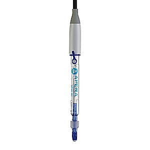 Apera Instruments LabSen 803 Refillable Glass-Body pH Electrode for Purified Water and Low Ion-Concentration Solutions, with Built-in Temperature Sensor, BNC/RCA Connector