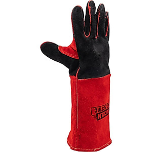 Lincoln Electric Unisex Adult Long Cuff Gloves, Red, One Size