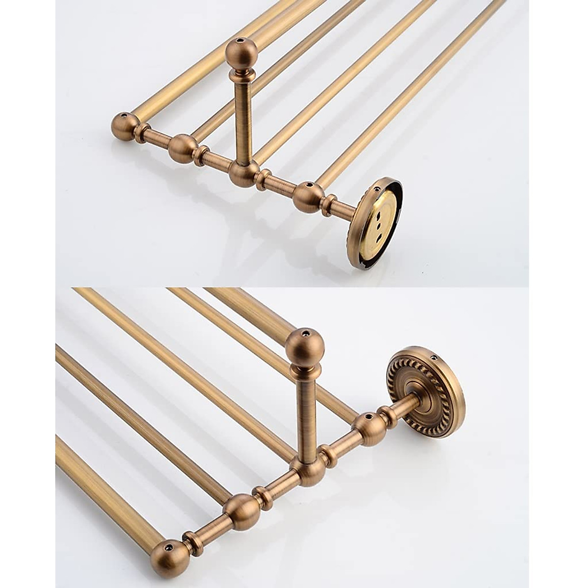 Towel Rack Antique Towel Rack Hanger, Copper Towel Rack, Bathroom Toilet Perforated Towel Rail, Bronze Towel Holder Towel Shelf