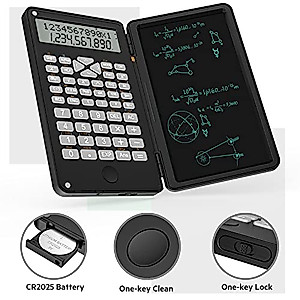 LMAIVE Scientific Calculators, Calculators 12-Digit Calculator with Writing Tablet, Foldable Financial Calculator, LCD Dual Display Desk Calculator Pocket Calculator for School Office